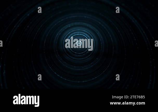 Abstract Digital Concentric Rings And Data Lines Loop/ 4k animation of ...