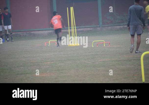 New Delhi, India - July 01 2018: Footballers of local football team ...