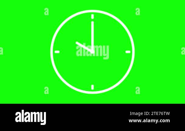 Animation of a clock with time pointers rotating backward. Time travel ...