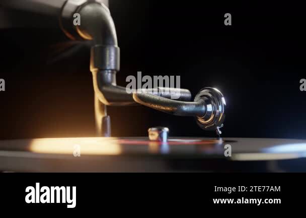 vintage gramophone vinyl turntable record player rotating seamless loop ...