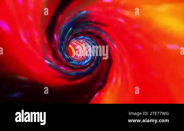 Loop of Abstract hypnotic multicolor flickering glow light hyperspace ...