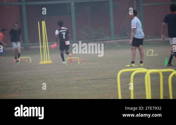 New Delhi, India - July 01 2018: Footballers of local football team ...