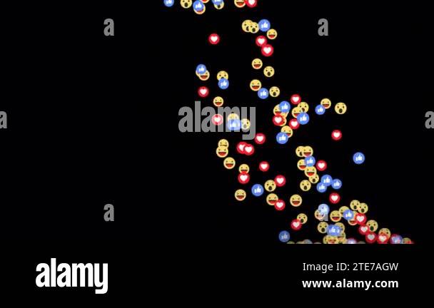 4K Emotional Social Media Icons Floating Continuously From Side In ...
