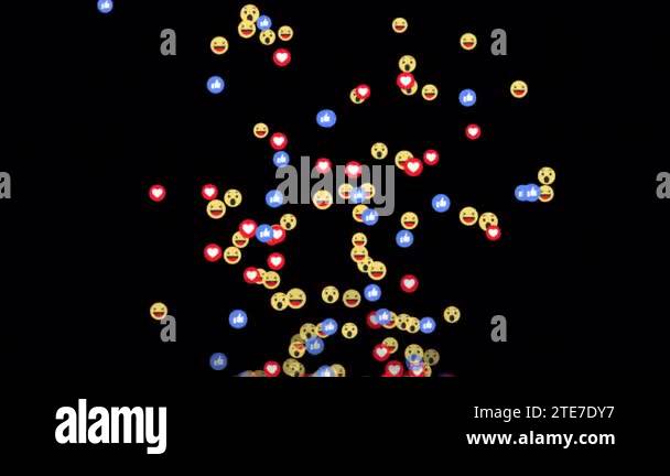 4K Emotional Social Media Icons Floating Continuously In Transparent ...