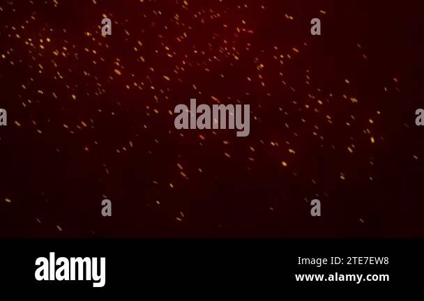 Glowing flying ember, burning ash particles. Hot fire sparks with ...