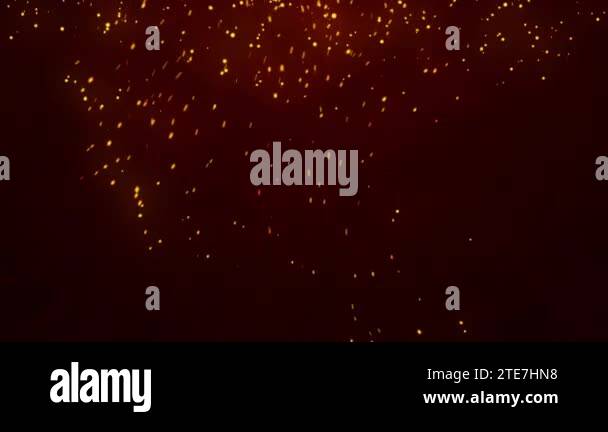 Glowing flying ember, burning ash particles. Hot fire sparks with ...