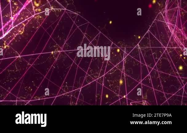 Abstract Digital Connection Moving Dots And Lines Communication Technology World Network