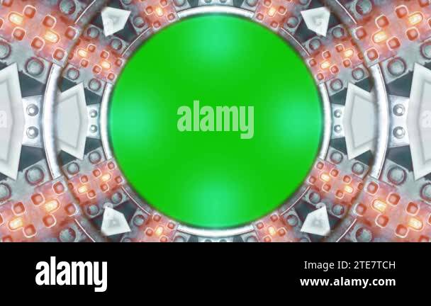 Sci fi alien machine frame with small blinking led lights and green ...