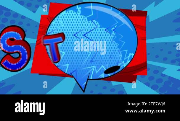 Stress. Motion poster. 4k animated Comic book word text moving on ...