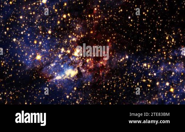 Flying through star fields in outer space. 4K 3D loop flying through ...