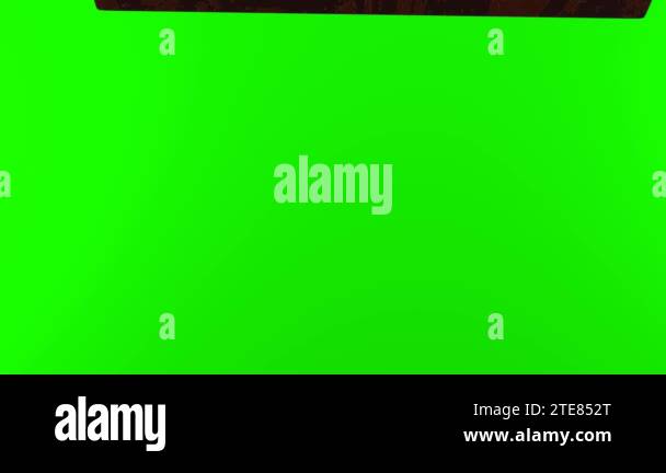 Empty stamp on chromakey background. Put a stamp on a document. Green ...