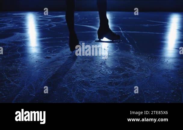 Legs of athlete skater performing elements of a single female ...