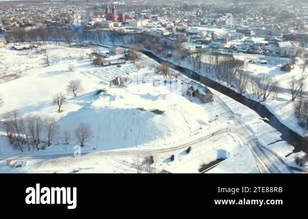 Medieval Livonian Order castle ruins and towers of catholic church in ...