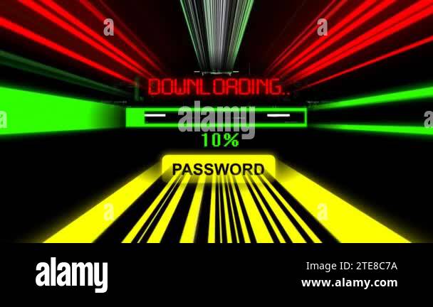 Downloading password progress bar on the screen Stock Video Footage - Alamy