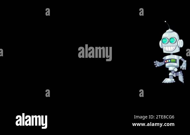 Robot Character Walk Cycle.Colorful cartoon loop animation of a walking ...