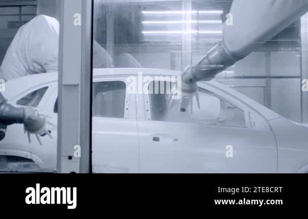 Automated Machine. Car factory. Commercial Mass production. Automatic ...