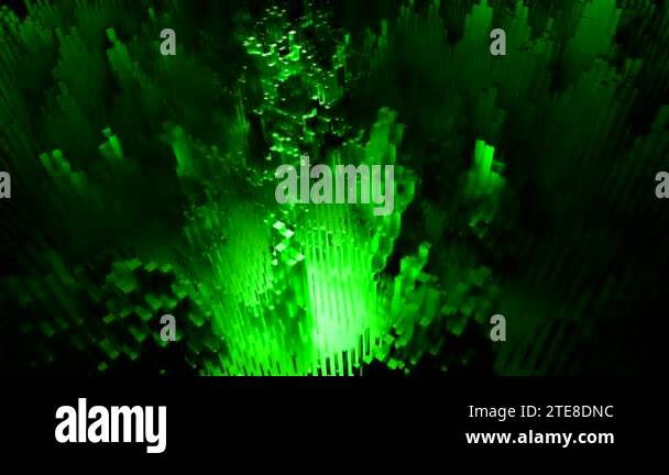 3D vertical lines move in waves. Design. Virtual space with moving wave ...