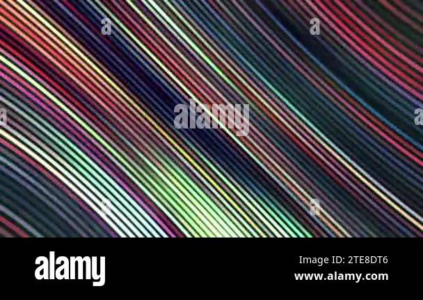 Bending narrow lines of different colors and light glow. Motion ...