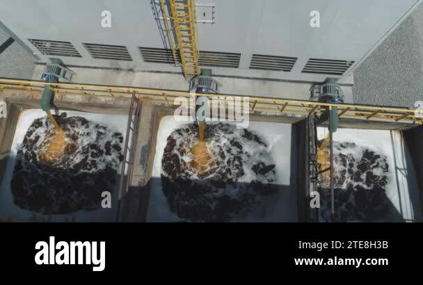 Factory cooling system. Wet type cooling tower. Cooling tower at the ...