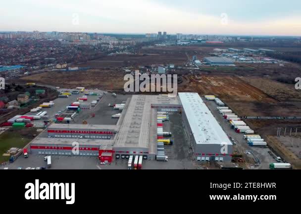 aerial view of mail delivery terminal, Aerial view of Cargo terminal of ...