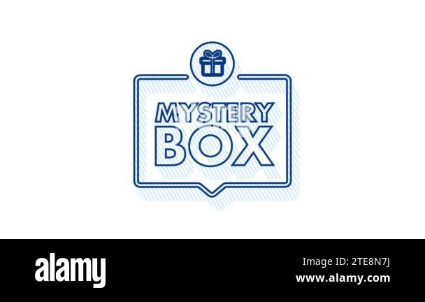 Mystery box banner. Packaging for concept design. Surprise present ...