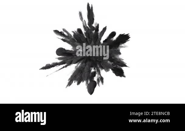 Color Burst - black smoke powder explosion fluid ink particles alpha ...