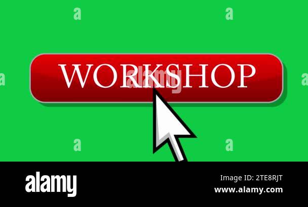 Cursor clicks on Workshop button. Pointer arrow cursor clicking ...
