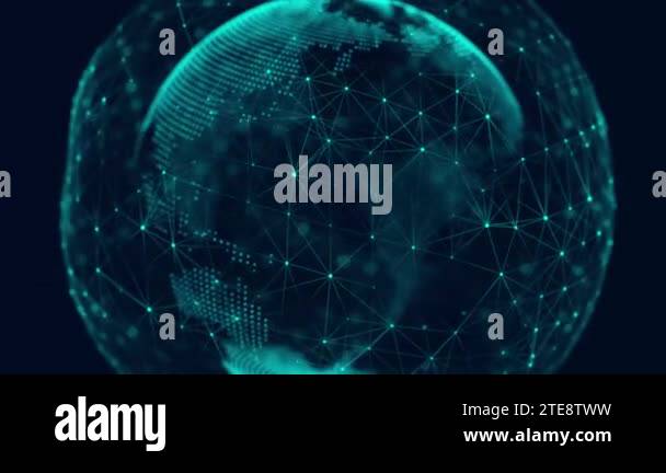 Network connection structure. Abstract technology background with digital connecting data on ...