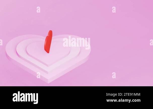 3DCG simple heart loop animation spinning on a base Stock Video Footage ...