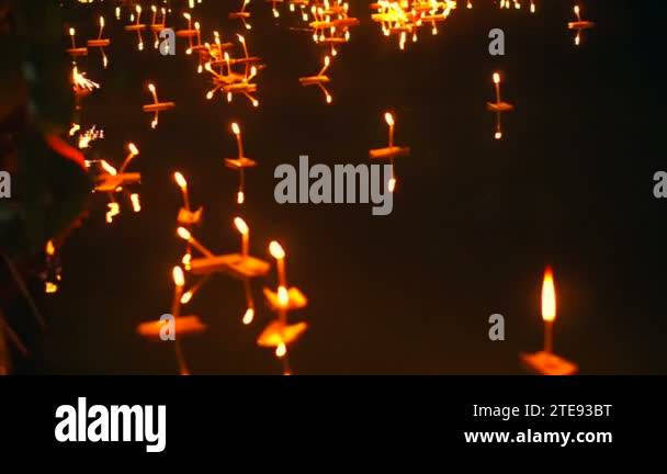 Loi Krathong Festival in Chiangmai, Thailand. Hand releasing floating ...