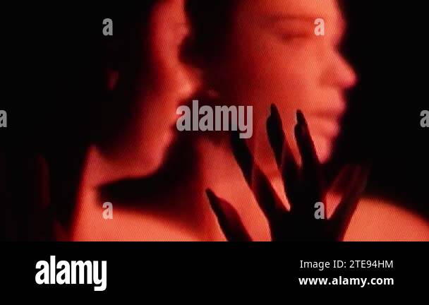 real vhs video mental anxiety sad disturbed woman Stock Video Footage ...