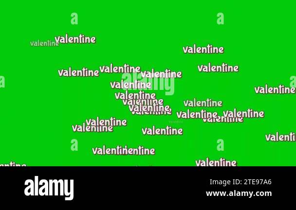 3D valentine lettering falling indicating 4k animated symbols on green ...