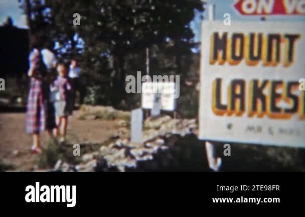 Mount Gaylor Lakeshore drive old retro signage and road Stock Video ...