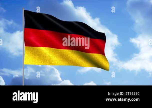 The flag of Germany. Motion. The German State symbol has a rectangular ...
