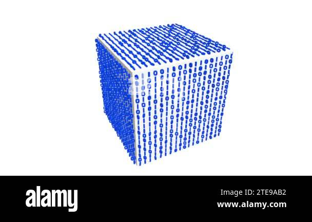 Magical Digital Cube 3D animation. VJ loops. Rotating numbers on the 3D ...