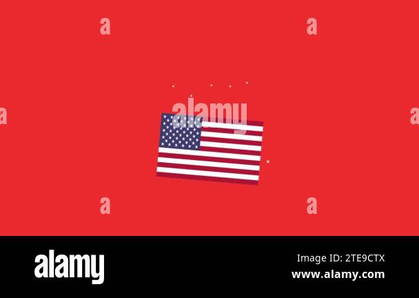 usa flag animation concept. Flies Up and Falls transition animation ...