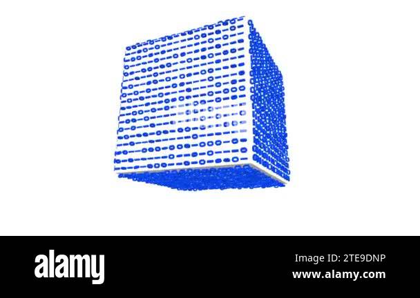 Magical Digital Cube 3D animation. VJ loops. Rotating numbers on the 3D ...