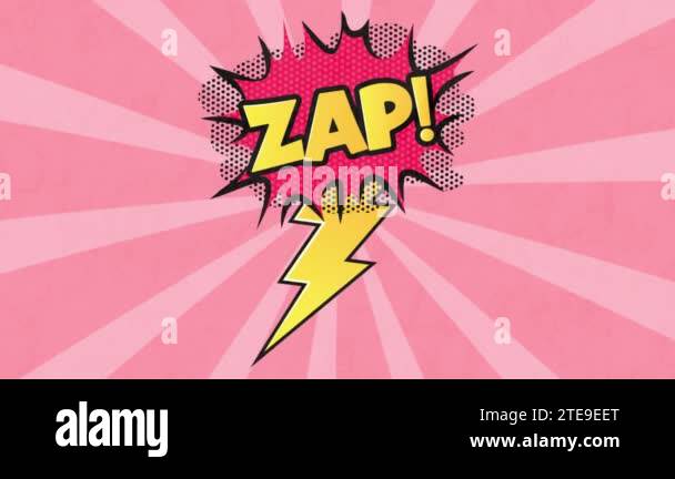 Animation of comic 5 options text over multiple comic speech bubbles ...