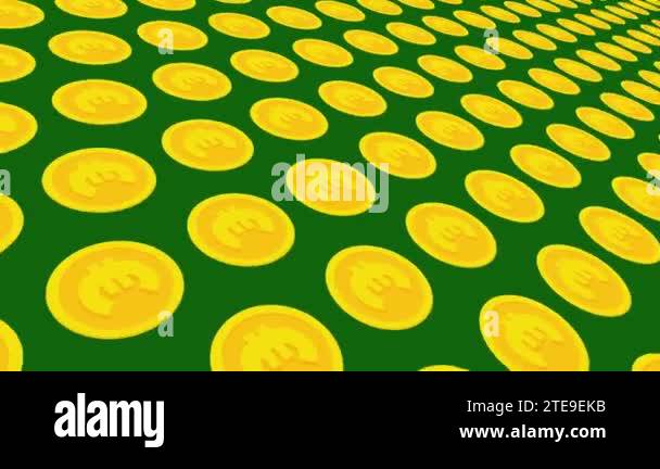 euro coin rotate background animation. pattern background. 4K Video ...