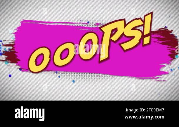 Animation of comic 5 options text over multiple comic speech bubbles ...