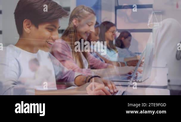 Animation of mathematical formulas over students in classroom ...