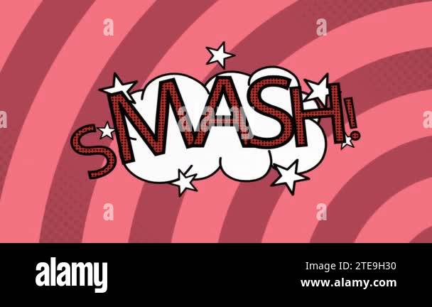 Animation of comic 5 options text over multiple comic speech bubbles ...