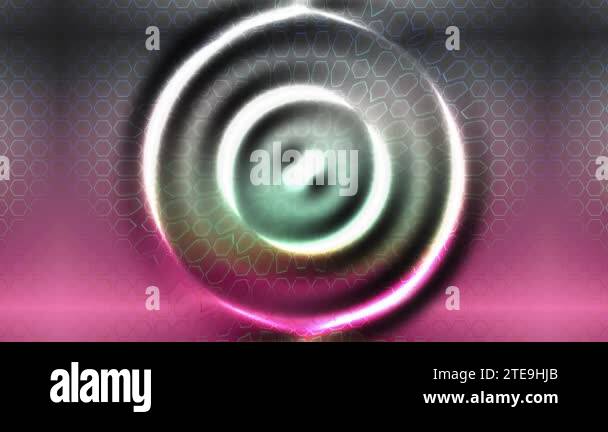 The sound waves spread continuously on a hexagonal grid background ...