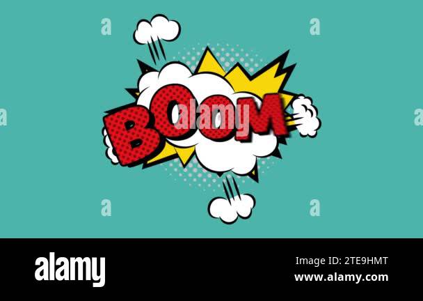 Animation of comic 5 options text over multiple comic speech bubbles ...