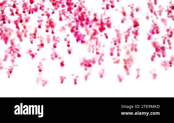 rising and floating Heart particle animated background video. Red love ...