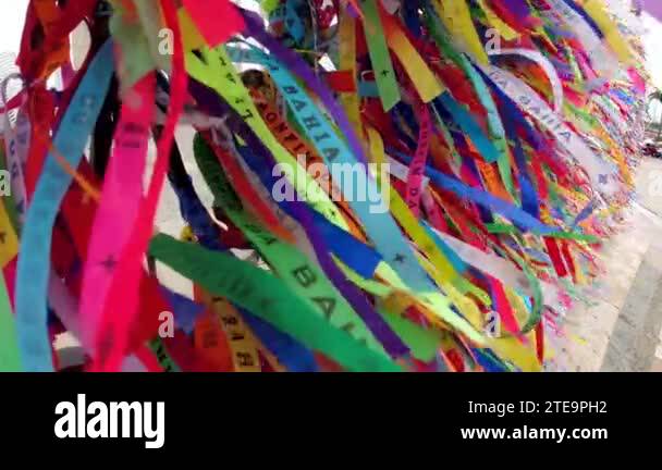 Religion symbol. Faith symbol. Colorful ribbons of Bonfim church ...