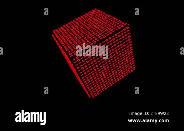 Magical Digital Cube 3D animation. VJ loops. Rotating numbers on the 3D ...