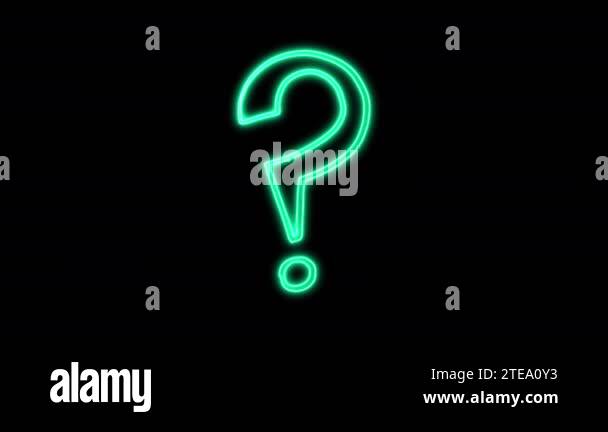 Colorful Neon Lights Question Mark Icon Design. Glowing Led Light ...