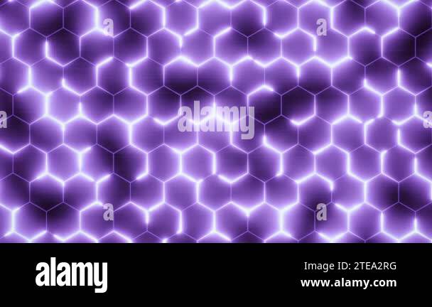 Sci-fi hexagonal grid High-tech surface changing color. Animated neon lights on a hexagonal grid ...