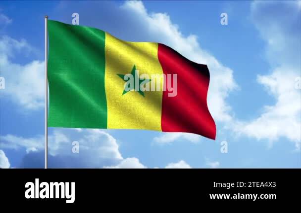 Flag of Cameroon. Motion. Tricolor flag consisting of green yellow and ...